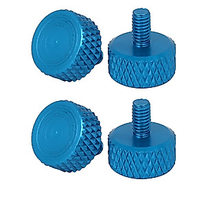 Aexit Computer PC Cleaning & Repair Graphics Card Flat Head Knurled Thumb Screws Sky Blue Computer Screws M3.5x6mm 4pcs