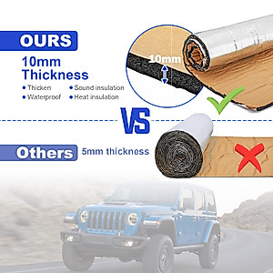 Mofun 394mil 16.14 sqft Car Sound Heat Firewall Heat Dampening Insulation Mat Deadener, Waterproof Sticker 60" x 40"
