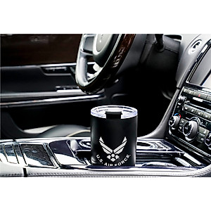 20oz Air Force Tumbler, Double-Walled Insulated Steel USAF Coffee Mug with Lid | Air Force Gifts | USAF 20oz Tumbler