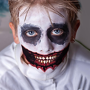 75+ PCS 21 Sheets Halloween Prank Makeup Temporary Tattoos, Horror Clown Face Tattoos, Face Decals Fake Tattoos for Adults and Kids, Zombie Makeup Scar Cosplay Halloween Tattoos for Party Halloween