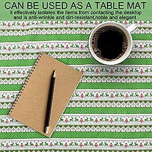 Christmas Cotton Fabric Green Elk Linen Cloth Quilting Patchwork Bundles Fat Quarters Precut Sewing Scrap for Xmas DIY Stocking Wreath Doll Dress Bag Apron Craft