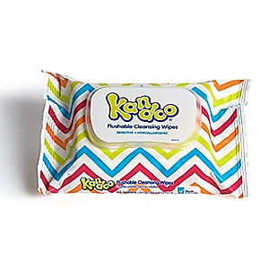 Flushable Wipes for Baby and Kids by Kandoo, Unscented for Sensitive Skin, Hypoallergenic Potty Training Wet Cleansing Cloths , 48 Count, Pack of 12
