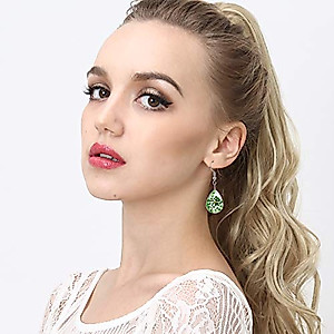 12 Pairs Multicolor Pressed Flower Dangle Earrings for Women-Life of Tree Drop Earrings for Grils- Womens Dangle Earrings Pack- Teen Girls Earrings Yellow Pink Purple Red Green Earring Set for Teens