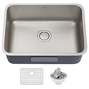KRAUS Dex 25-inch Undermount 16 Gauge Stainless Steel Single Bowl Kitchen Sink, KA1US25B