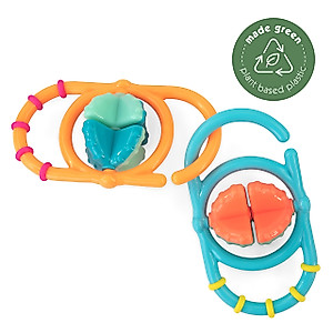 Sassy Eco Shake & Spin Rattles | Made Green with Plant-Based Plastic | 3+ Months