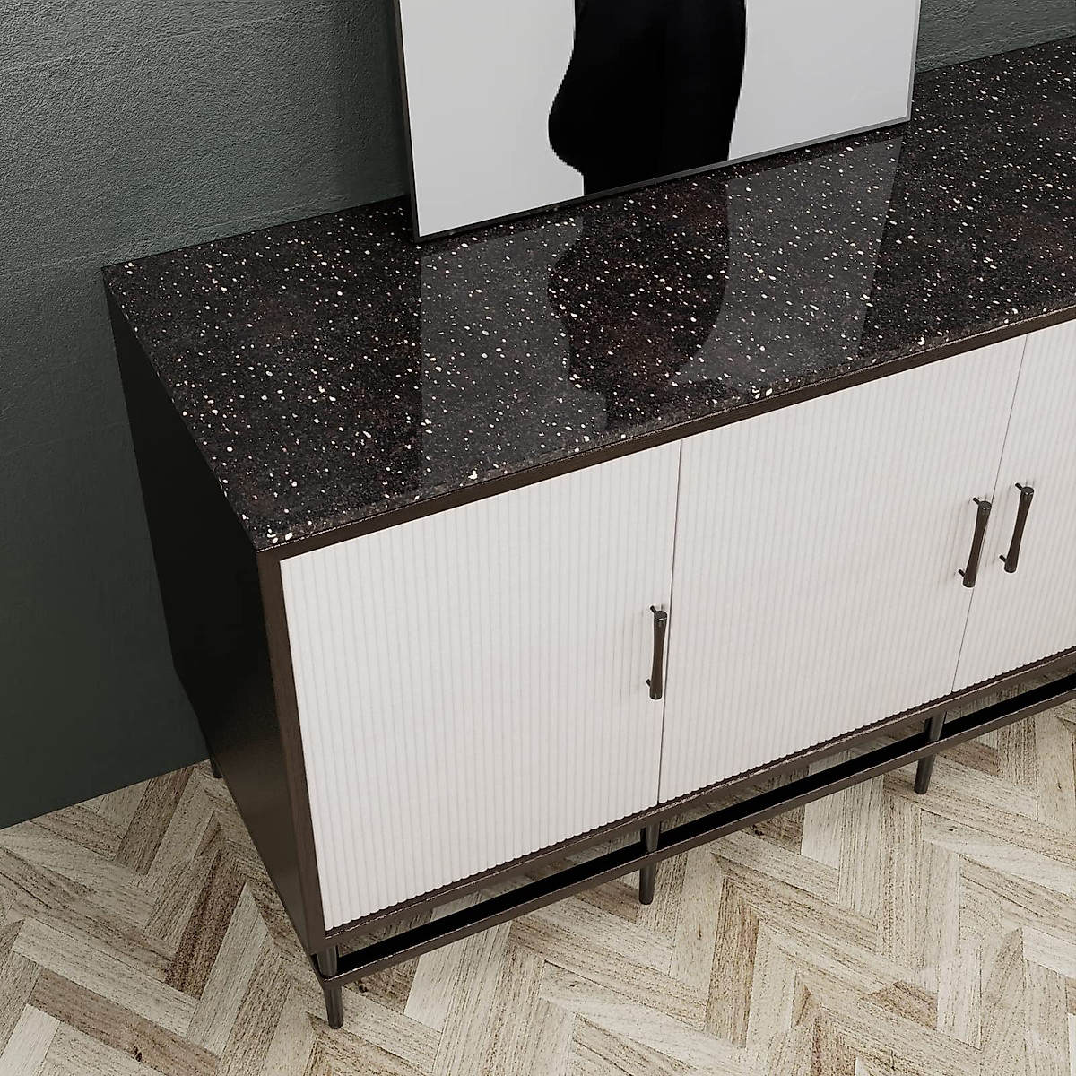 YENHOME Contact Paper Countertops Vinyl Peel and Stick Waterproof Contact Paper for Kitchen Bathroom Countertops 17.7"X200" Galaxy Black Granite Contact Paper Peel and Stick Adhesive Countertop Cover