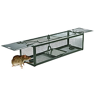 Live Animal Humane Trap 2-Door Mouse Trap Cage for Chipmunk, Rats, Squirrels, Voles, Rodent and Small Size Pests