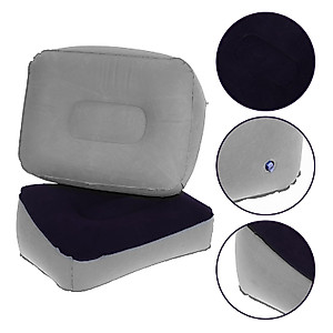 BESPORTBLE Travel Foot Rest Pillow Inflatable Footrest Cushion for Travel Office Home Perfect Airplane Travel Accessories Car Seat Footrest Leg Rest Pillow 2pcs