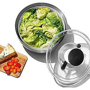OXO Steel Salad Spinner, 6-2/74-Quart, Stainless Steel