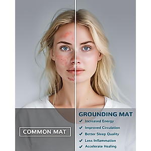 Grounding Mat for Bed,Earth Connected Mattress Pad Sheets for Improve Sleep,Breathable Grounding Pad Includes Grounding Cord (27"x60")