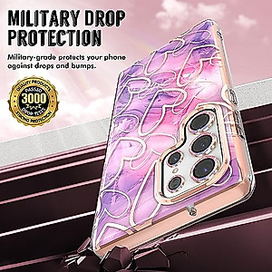 Chvelop Compatible with Samsung Galaxy S23 Ultra 5G Case, Slim Stylish Protective Case, 360 Degree Protection, [No Built-in Screen Protector] [Camera Lens Cover] Dropped 3000 Tests, Heart