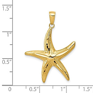 Extel Large 14k Gold Diamond-cut Starfish Pendant