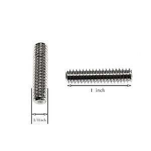 BAIRONG 10pcs 304 Stainless Steel Allen Head Hex Hexagon Socket Flat Point Set Screw End Grub Headless Bolt 1/4-20 x 1" with Hex Drive Wrench