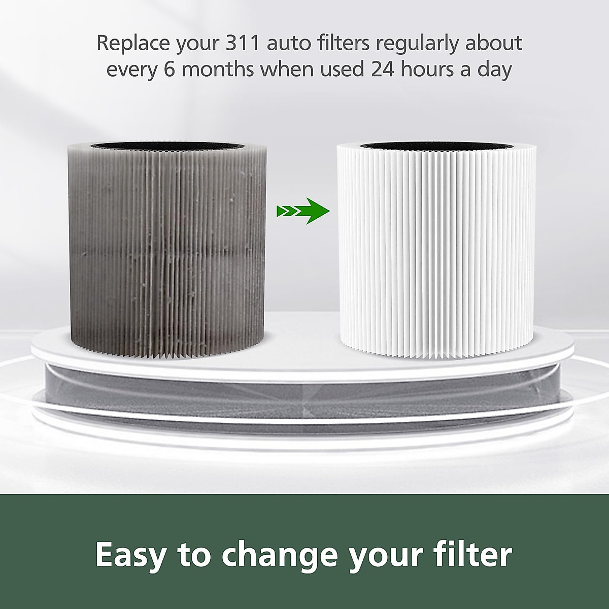 isinlive Blue Pure 311 Auto Replacement Fil-TER Compatible with Blueair Blue Pure 311 Auto Air Puri-Fier, 2 in 1 Fil-tration Systems, Particle and Activated Carbon, 2 Pack