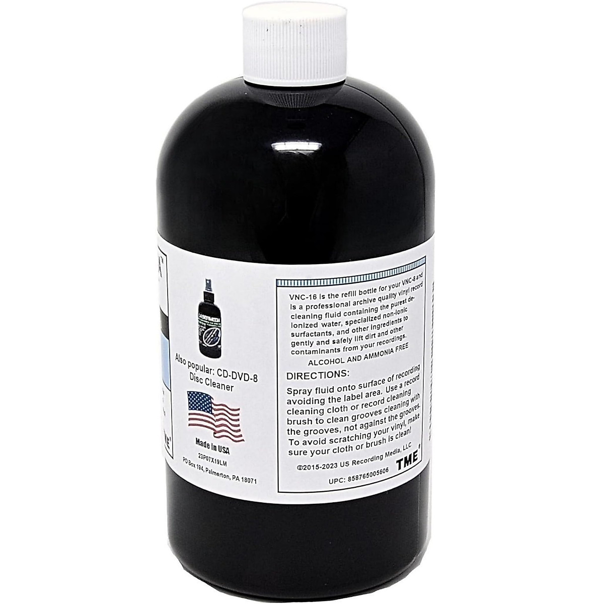 Lasermedia Vinyl Record Cleaning Fluid 16 Oz Refill for VNC-8 Spray Bottle Made in USA TME