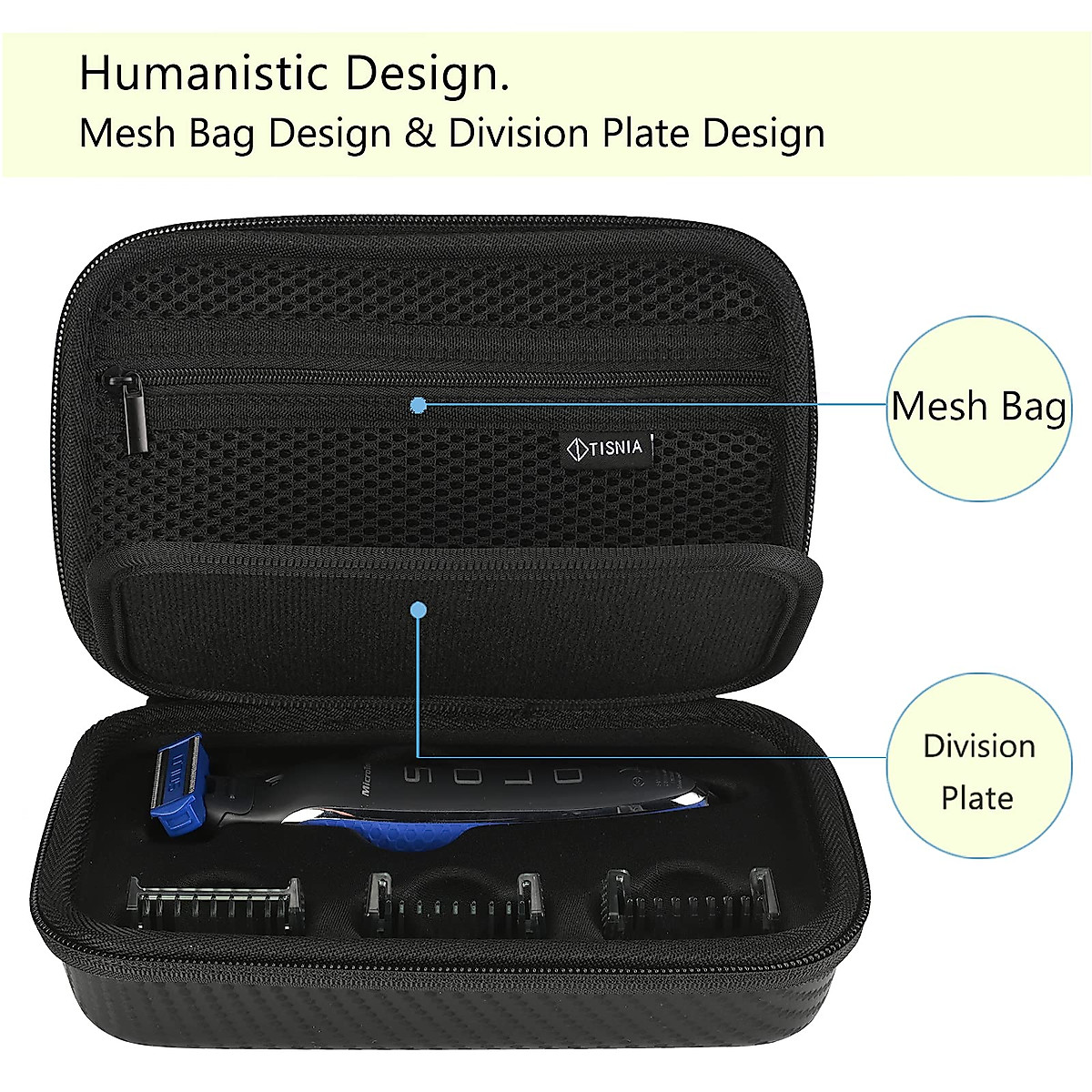 Tisnia Case for, Micro Touch Solo, Men's Rechargeable Full Body Hair Trimmer, Shaver and Groomer - (Texture,Only Case)