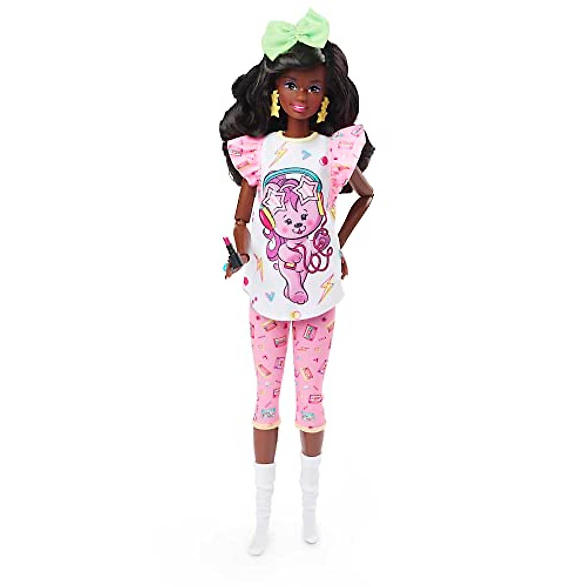 Barbie Rewind Doll & Accessories with Curly Black Hair & 1980S-Inspired Slumber Party Outfit, Collectible & Displayable