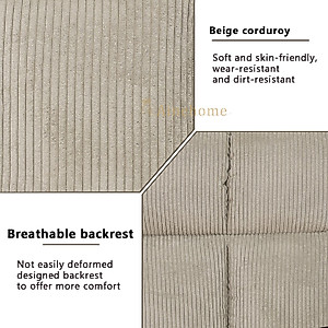 A Ainehome Manual Recliner Sofa Set, Corduroy Recliner Chair, Modern Loveseat Sofa, Modern Reclining Sofa Couch and Recliner Couches for Living Room/Office(Sofa+Loveseat, Beige)