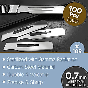 Pack of 4 Scalpel Handles + 10r Blades Dermaplaning Replacement Blades, Precision Scalpel Set