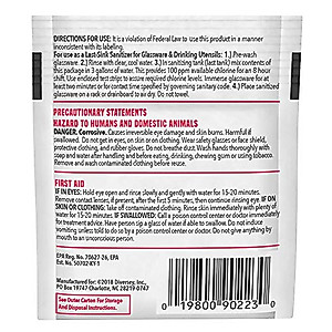 Diversey-90223 Beer Clean Last Rinse Glass Sanitizer, .25oz Powder Packet (100 Pack)