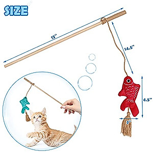CiyvoLyeen Goldfishes Cat Wand Catnip Toys with Tassels Kitten Fishes Teaser Chew Knickknack Interactive Fishing Rod Pillows Catmint Plush Kitty Plaything Gift Ideas Set of 4