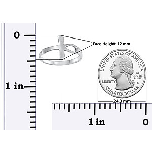 CloseoutWarehouse 925 Sterling Silver Protection from Harm Ankh Cross Ring Size 8