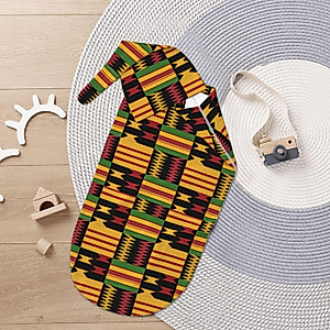 YIFTD Swaddle Blanket African Print Soft Cotton Baby Blanket Newborn Plush Receiving Blanket Swaddling Wrap Set Sleeping Bag for Toddler Infant Boy Girl(0~6 Months)