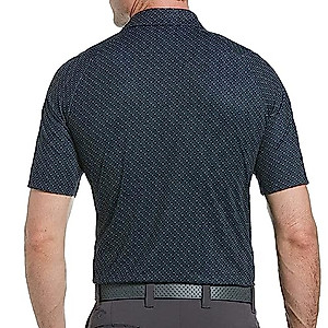 Callaway Men's Swing Tech Short Sleeve Golf Polo Shirt (Size Small-6X Big & Tall), Chevron Caviar/Bright White, X-Large