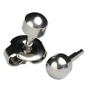 Ear Piercing Earrings Silver 3 Pairs of 4mm 16ga Thick Post Stainless Steel Shapes Studs Hypoallergenic