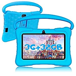 ATMPC Tablet for Kids, Kids Tablet, 7 Inch Kids Tablets 32GB ROM 3GB RAM Android11 Tablet for Kids 3-14 with 2.4G WiFi, GMS, Eye Protection, Educational, Parental Control, Tablet with Silicone Case
