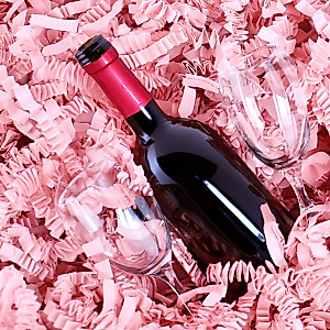 Mighty Gadget 1 LB Light Pink Crinkle Cut Paper Shred Filler for Gift Wrapping & Basket Filling