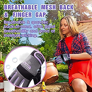 AIGEVTURE Utility Work Gloves Women, Safety Mechanic Working Gloves Touch Screen,Flexible Breathable Yard Work Gloves