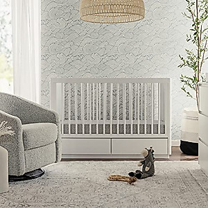 babyletto Bento 3-in-1 Convertible Storage Crib with Toddler Bed Conversion Kit in White, Undercrib Storage Drawers, Greenguard Gold Certified