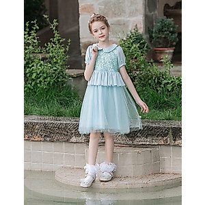 Dicry Baby Girls Double Lace Socks with Ripple Cuffs and Big Ruffle for Infants (GWhite Pink Redold, 6-12 Months)