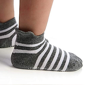 Aminson Anti Slip Non Skid Ankle Socks With Grips for Baby Toddler Kids Boys Girls Assorted a 1-3T
