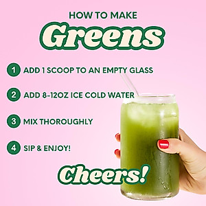 Kiala Nutrition Super Greens, Organic Greens Powder with Spirulina & Chlorella for Digestion, Gut Health, Immunity & Energy, Gluten Free, Vegan, Daily Support for Women, Watermelon Slush, 30 Servings