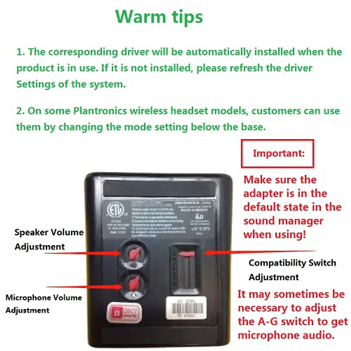 RJ9 to USB Headset Adapter Compatible with Plantronics/Jabra/Wireless DECT Headsets,for Computer/Notebook/Mac/Tablet USB Male to RJ9 Female