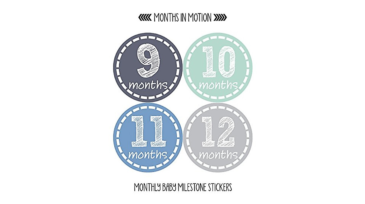 Months in Motion Baby Monthly Stickers for Milestones | Baby Boy Gift