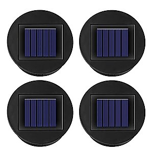 Ostritec 4 Pack Solar Lights Replacement Top, (Top Size 3.15 inch, Bottom Size 2.76 inch)Solar Lantern Light Lids, Waterproof Solar Replacement Top Parts for Outdoor Hanging Lanterns(Warm White)
