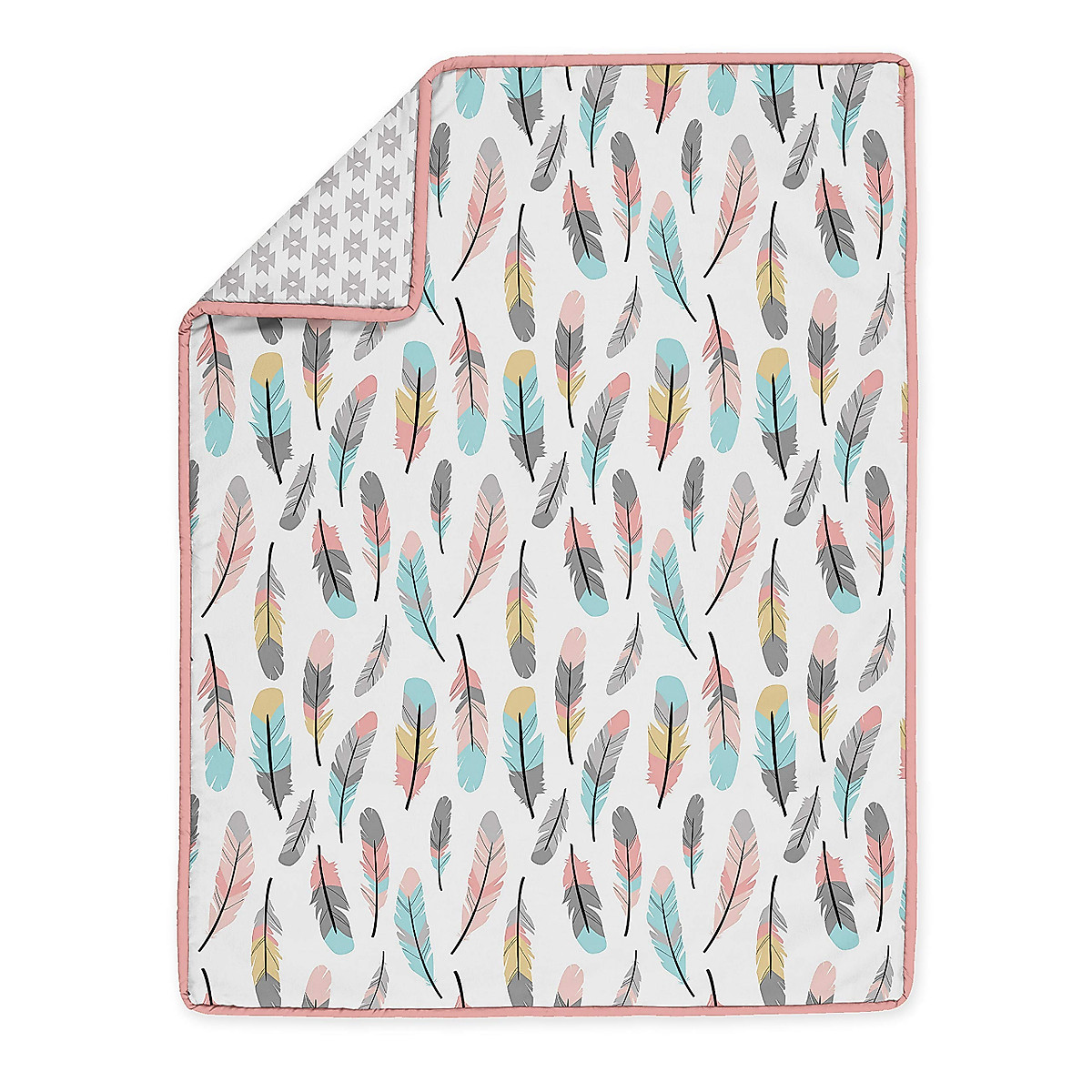 Feather Baby Girls 4 Piece Crib Bedding Set