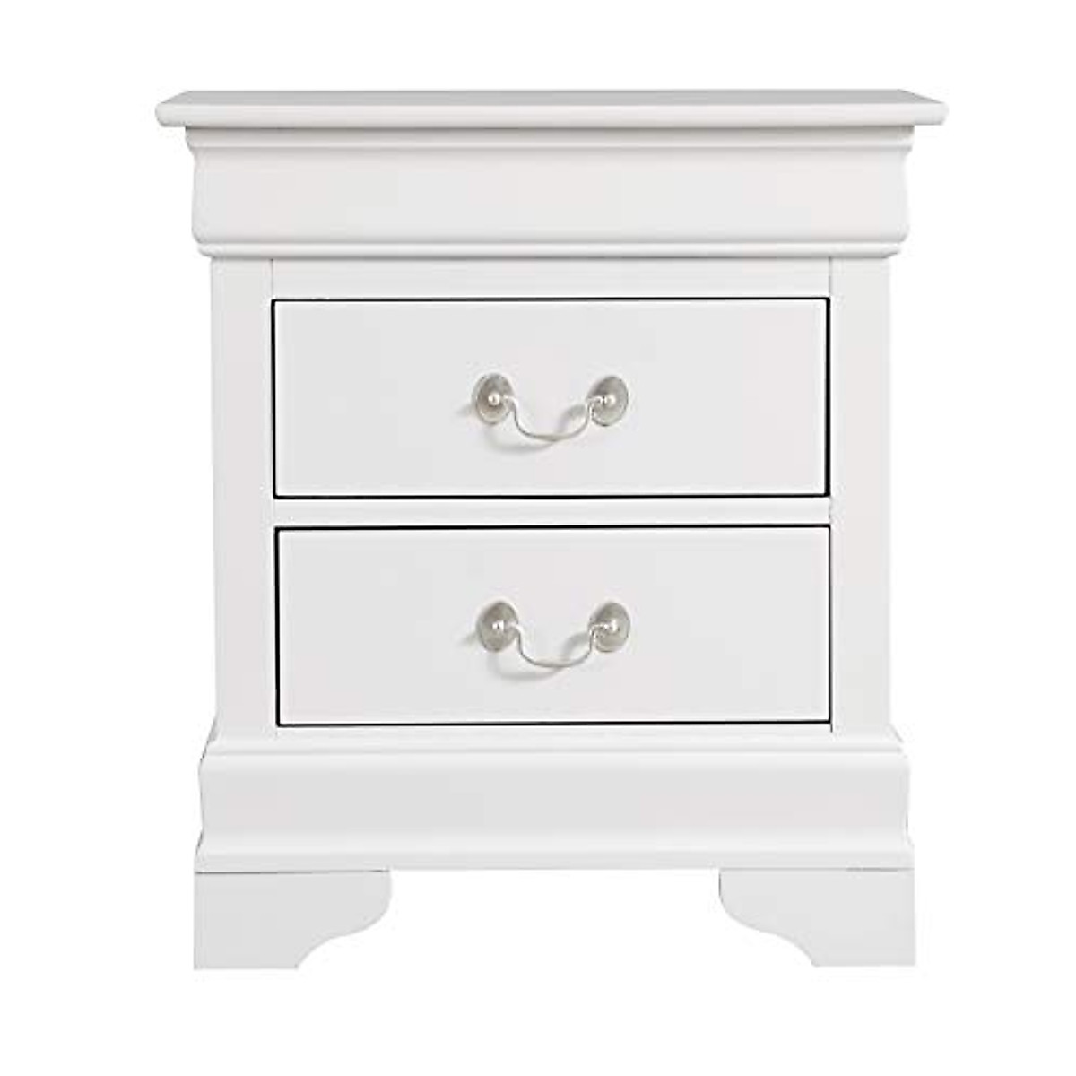 Glory Furniture Louis Phillipe , White Nightstand, 24" H X 22" W X 16" D