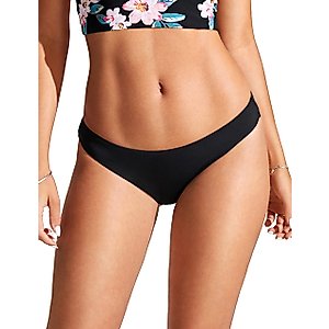 CRZ YOGA Womens Bikini Bottom Low Waisted Bathing Swimsuit Shorts Cheeky Swim Briefs Black X-Small
