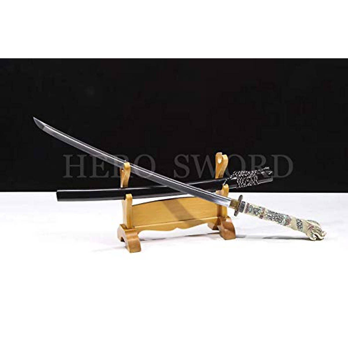 Spring Steel Blade Dragon Head Katana Handmade Full Tang Japanese Samurai Sword Real Battle Knives Very Sharp Highlander Sword