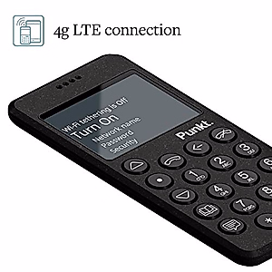 Punkt. MP02 New Generation 4G LTE Minimalist Mobile Phone, Unlocked, Nano-SIM, Wi-Fi Hotspot, Digital Security, 2GB RAM+16GB Storage, 1280 mAh Battery, Multiband – Black