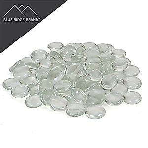 Blue Ridge Brand Reflective Fire Pit Glass Beads - Professional Grade Fire Glass for Fire Pit - 3/4" Firepit Glass Rock - Glass Stones - Gas & Propane Fireplace Glass (10 Pound, Clear)
