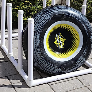 Essentially Yours Float and Raft Rack 12 Bar - Poolside Storage Organizer for Floats, Paddles, Noodles, Surfboards, Towels, (61" W x 44" L x 26.5" H), Brown Style 664413 (White)