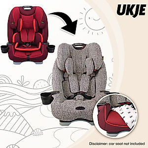 UKJE Protective Car Seat Cover - Compatible with Graco Slimfit 3-in-1 Convertible Car Seat, Slim Fit Car Seat, Car Seat Liner, Car Seat Protector, Convertible & Comfortable Seat Cotton Cover - Leopard