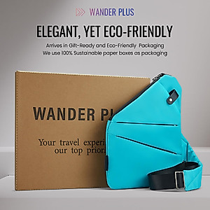 WANDER PLUS® Anti Theft Crossbody Travel Bag for Women Men, Multi-Pocket Crossbody Bag, Slim Sling Bag with Adjustable Strap, Black