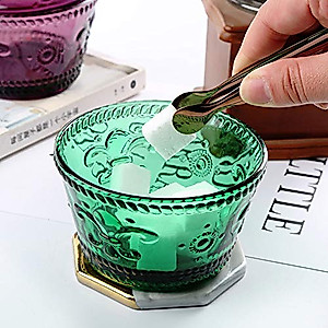 MASSJOY European Retro Nostalgic Three-Dimensional Relief Color Glass Jar Candy Jar Seasoning Jar With Lid
