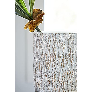 Signature Design by Ashley Hannalee Bohemian Textured Polyresin 13.75" Vase, White